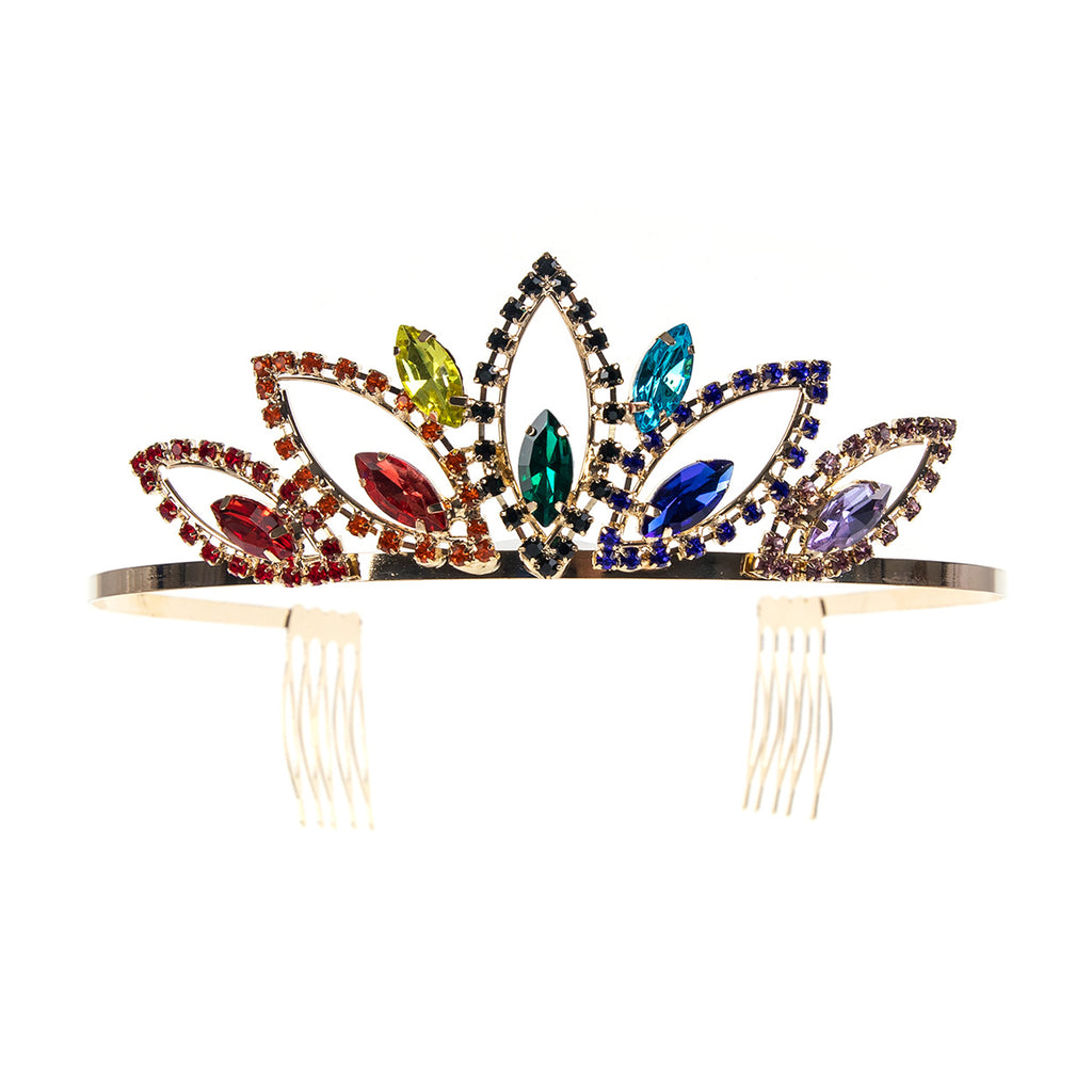 Rosemarie & Jubalee Women's Dazzling Crystal Rhinestone Royal Tiara Go ...