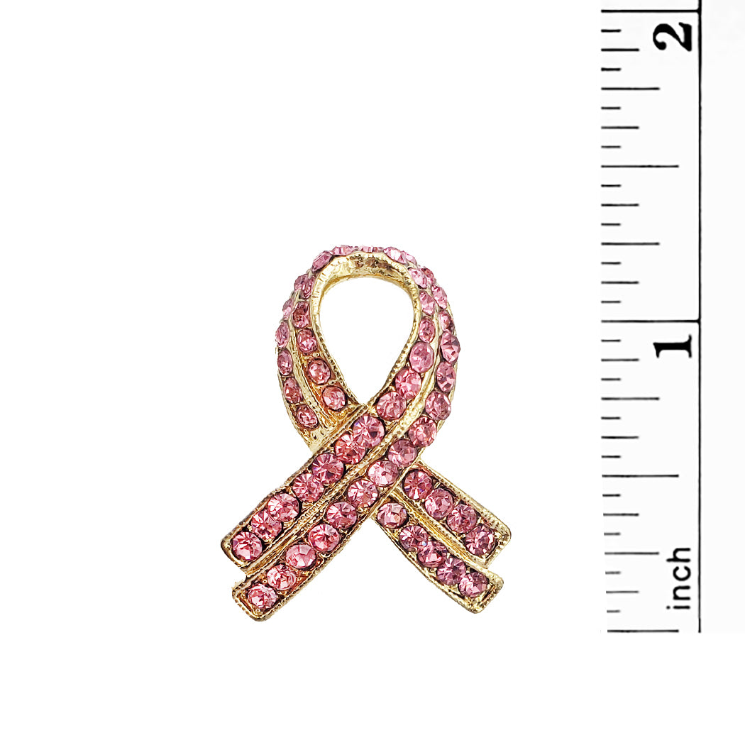 Women s Charming Pink Ribbon Crystal Rhinestone Breast Cancer Awarness Rosemarie Collections