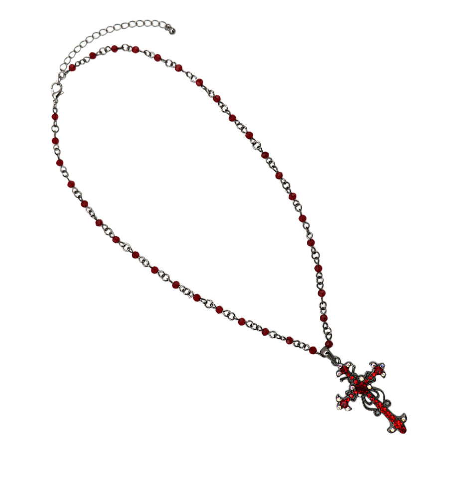 Stunning Vintage Vibes Crystal Rhinestone Christian Cross Pendant Neck ...
