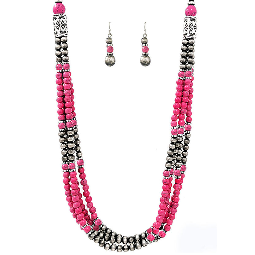 Women's Stunning Western Navajo Pearls Draping With Fuchsia Pink Howli ...