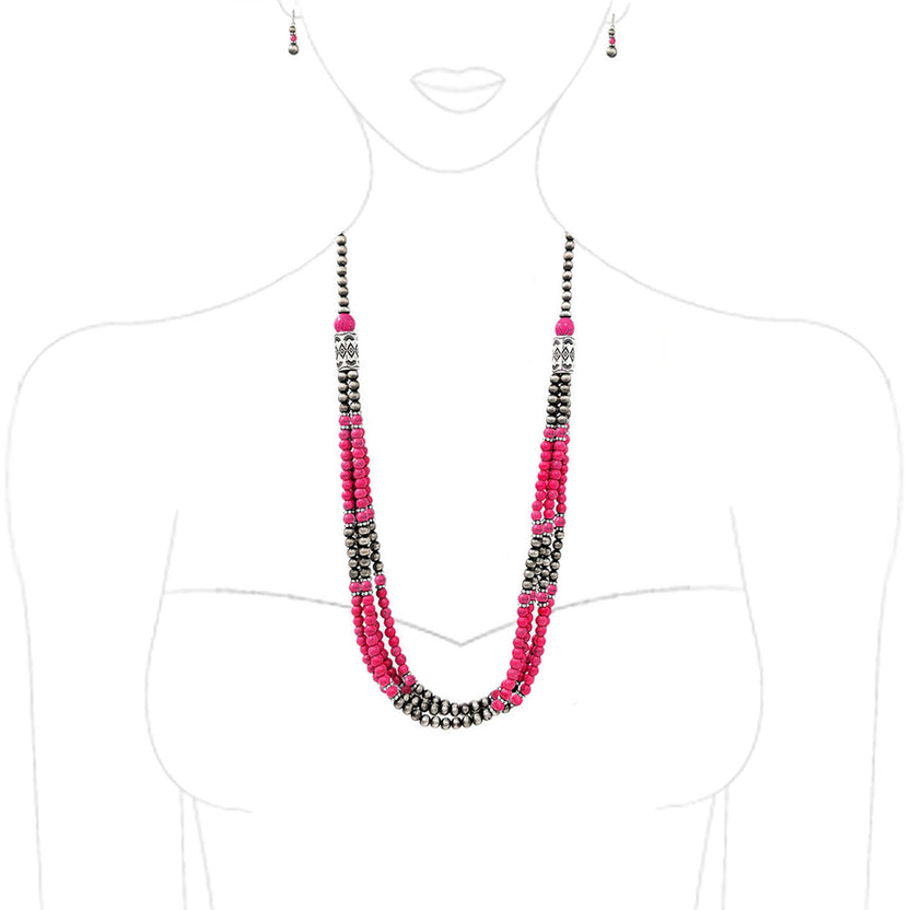 Women's Stunning Western Navajo Pearls Draping With Fuchsia Pink Howli ...