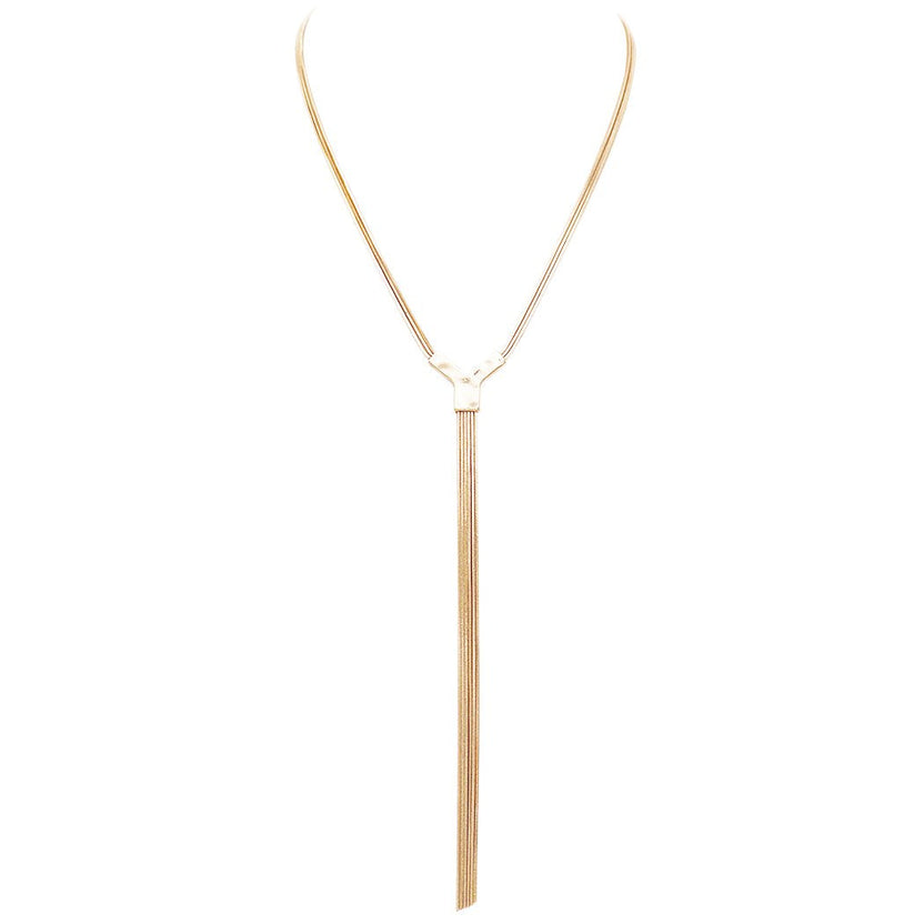 Triple Strand Snake Chain Statement Y Necklace – Rosemarie Collections