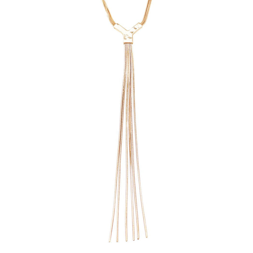 Triple Strand Snake Chain Statement Y Necklace – Rosemarie Collections